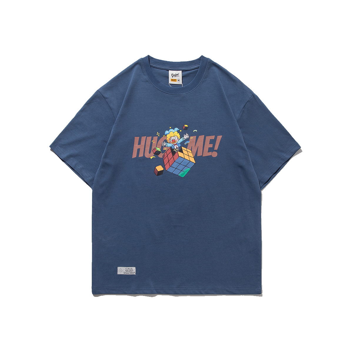 GUJEE 青年卡通印花宽松圆领T恤-识货团购