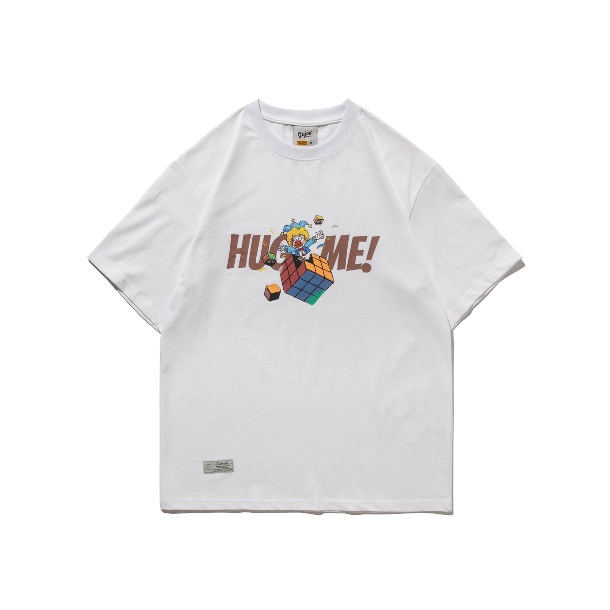 GUJEE 青年卡通印花宽松圆领T恤-识货团购